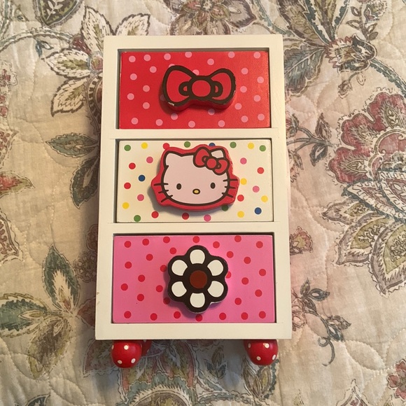 Hello Kitty | Other | Hello Kitty Mini Dresser Real Drawers Jewelry Box ...